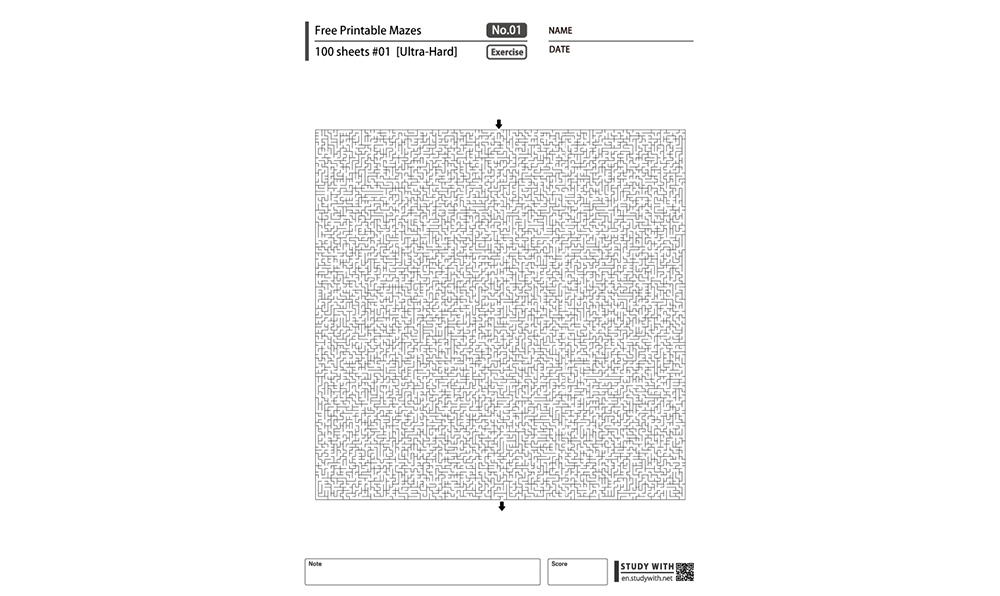 [Ultra-Hard] Free Printable Mazes for Kids 100 Sheets #02 | Free ...