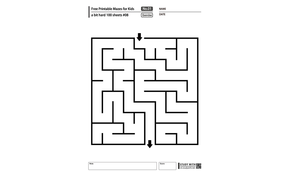 [a bit hard] Free Printable Mazes for toddlers 100 sheets #08 | Free ...